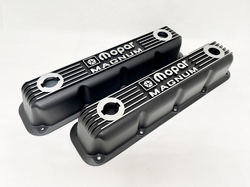 NOS Mopar MAGNUM Black Finned Valve Cover Set, 5.2L / 5.9L V8 | eBay