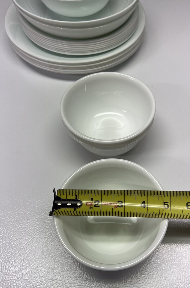 Corelle Winter Frost White 35 Piece Dinner Luncheon Plates Cereal Dip ...