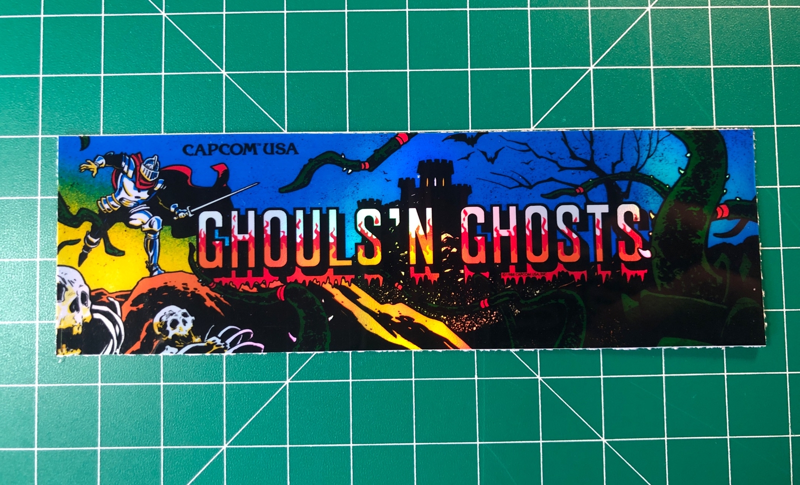 Ghouls N Ghosts Arcade Marquee 1.75x5.75” Sticker Decal Holographic ...