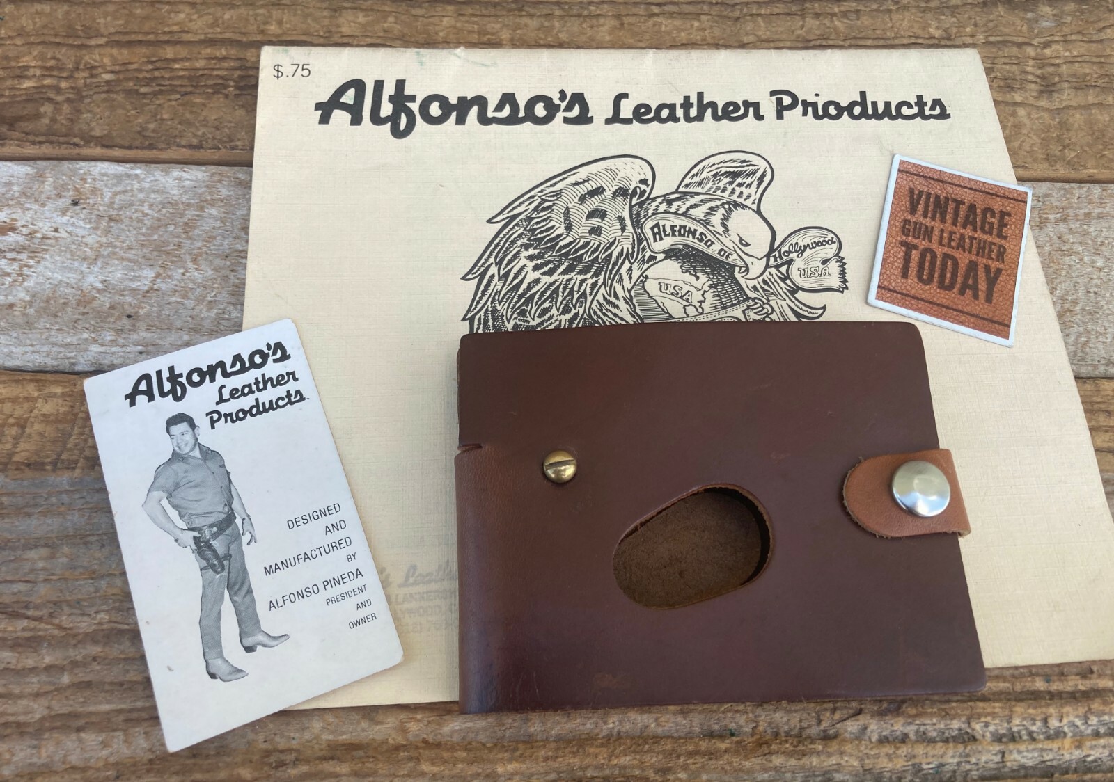 Alfonsos brown Leather Pocket Wallet Holster For North American .22 ...