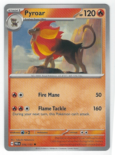 Pyroar 016/131 SV: Prismatic Evolutions Uncommon - Pokemon | eBay