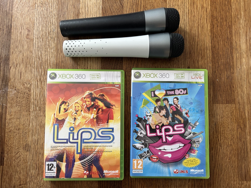 Xbox 360 Lips Karaoke Game - Two Official Wireless Microphones + two ...