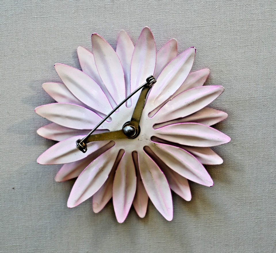 Vintage Large Enamel 1960s Retro Modern Flower Brooch Pin | eBay
