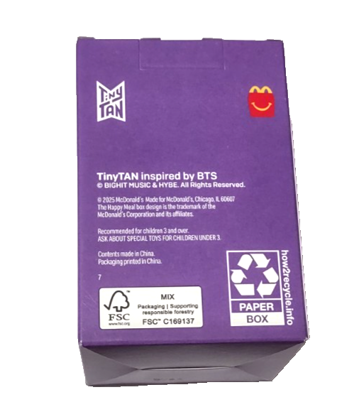 McDonald's 2025 Tiny Tan x BTS Throwback Edition UNOPENED Happy Meal ...