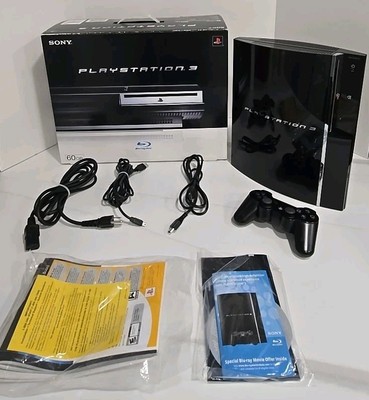 PlayStation 3 FAT PS3 60GB CECHA01 Matching Serial # Box Backwards ...