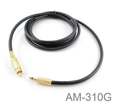 10ft 3.5mm Mono Mini Jack Plug to Single RCA Plug Audio/Video Gold ...
