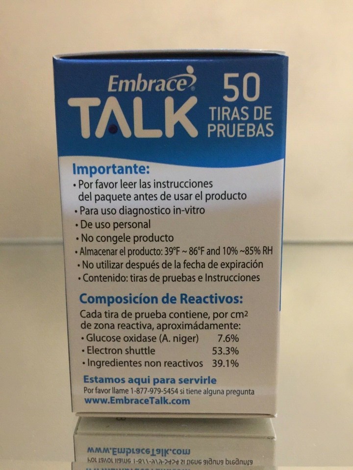 EMBRACE TALK Diabetic Blood Glucose Meter +200 Strip. EXP 09/2026 FREE ...