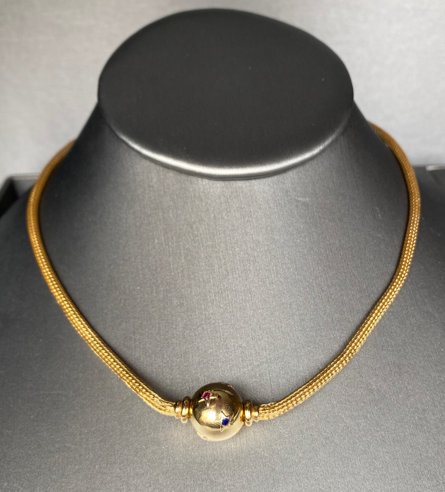 Vintage Diamond Necklace Celestial Ruby Sapphire Star Estate Jewelry ...