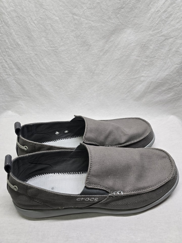 Crocs Walu Slip On Loafers Mens 14 Casual Smoke/light Grey Shoes- No ...