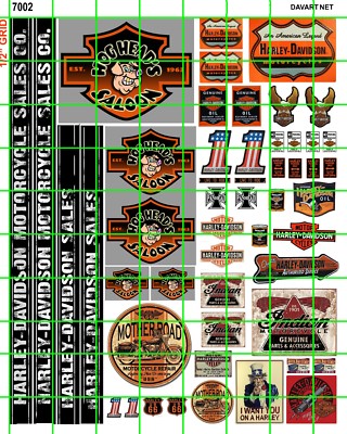 7002 DAVE'S DECAL HO SCALE HOG HEAD SALOON DECAL SET BAR HANGOUT ...
