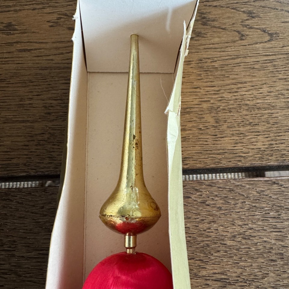 Vintage RAUCH Industries Red Satin / Plastic Ornament Tree Topper 12 ...