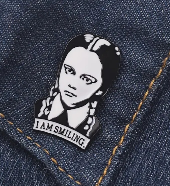Wednesday Addams " I am Smiling" ENAMEL PIN Australian stock Free AU ...