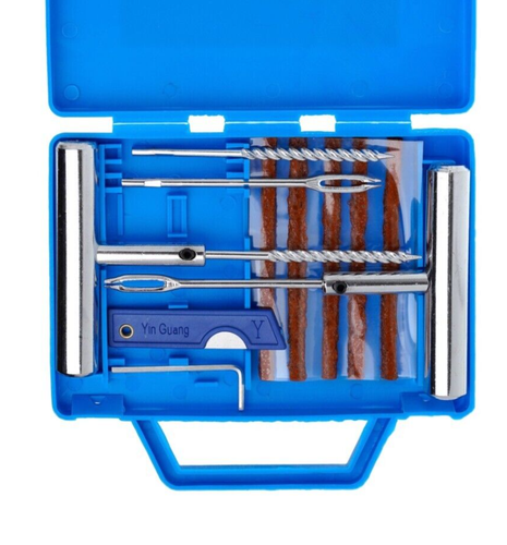 11Pc Tubeless Tyre Tire Puncture Repair Plug Kit Emergency Car Van ...