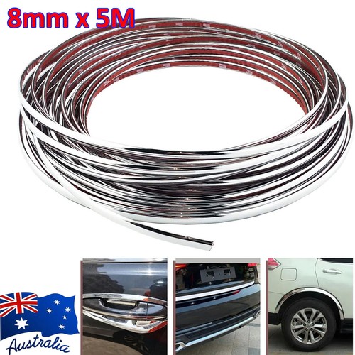 8mm 5M Chrome Automotive Car Styling Tuning Moulding Strip Trim Self ...