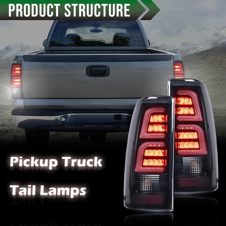 Fit For 99-02 Chevy Silverado 1500/99-06 GMC Sierra LED Tube Tail ...