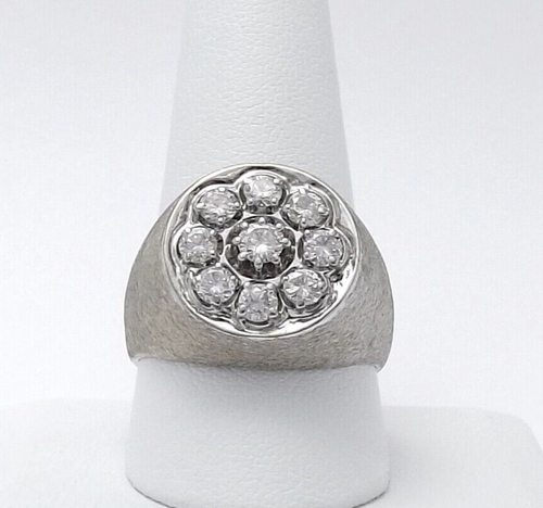 14k White Gold Diamond Mens Wedding Band Ring JTC Zales Vintage 18gr | eBay