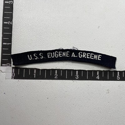 Vtg Dark Blue US NAVY USS EUGENE A GREENE Tab Patch (UIM, Rocker) C51S ...