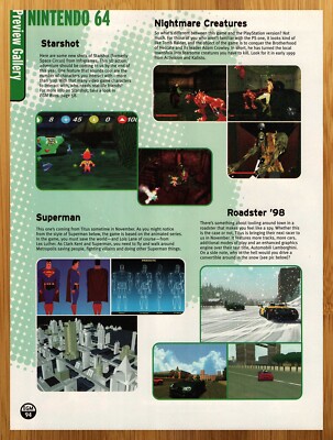 1998 Starshot/Nightmare Creatures N64 PREVIEW Print Ad/Poster Game ...
