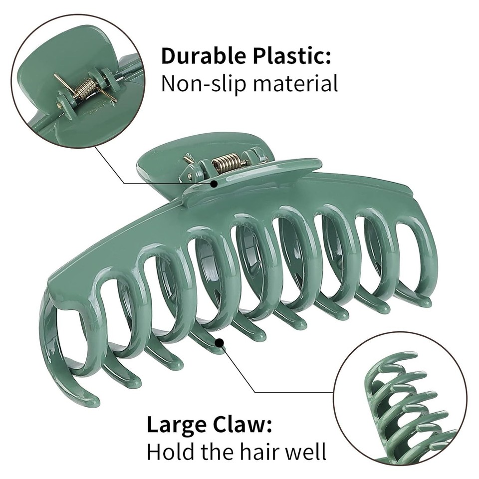 12 Pack Hair Claw Clips Large 4.3 Inch Hair Clips Stylish Barrettes in ...