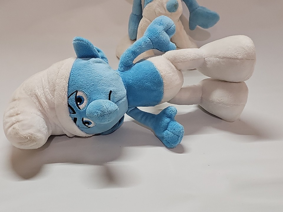 3 12" The Smurfs Crouchy, Happy, Clumsy Plush Stuffed Fast Same Day ...