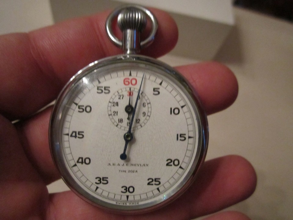 A.R. & J. E. MEYLAN TYPE 202A SWISS MADE MECHANICAL WIND UP STOPWATCH ...