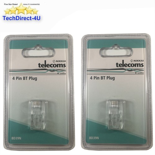 Maplin 2 x QUALITY WHITE 4PIN BT431A TELEPHONE CABLE CRIMP CONNECTOR ...