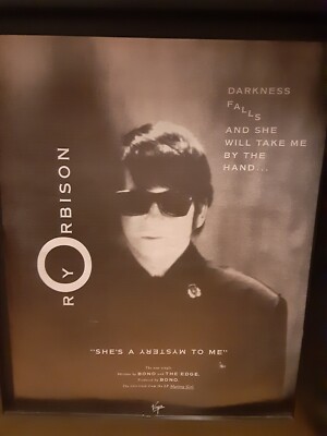 Roy Orbison She's A Mystery To Me Rare Original Promo Poster Ad Framed ...