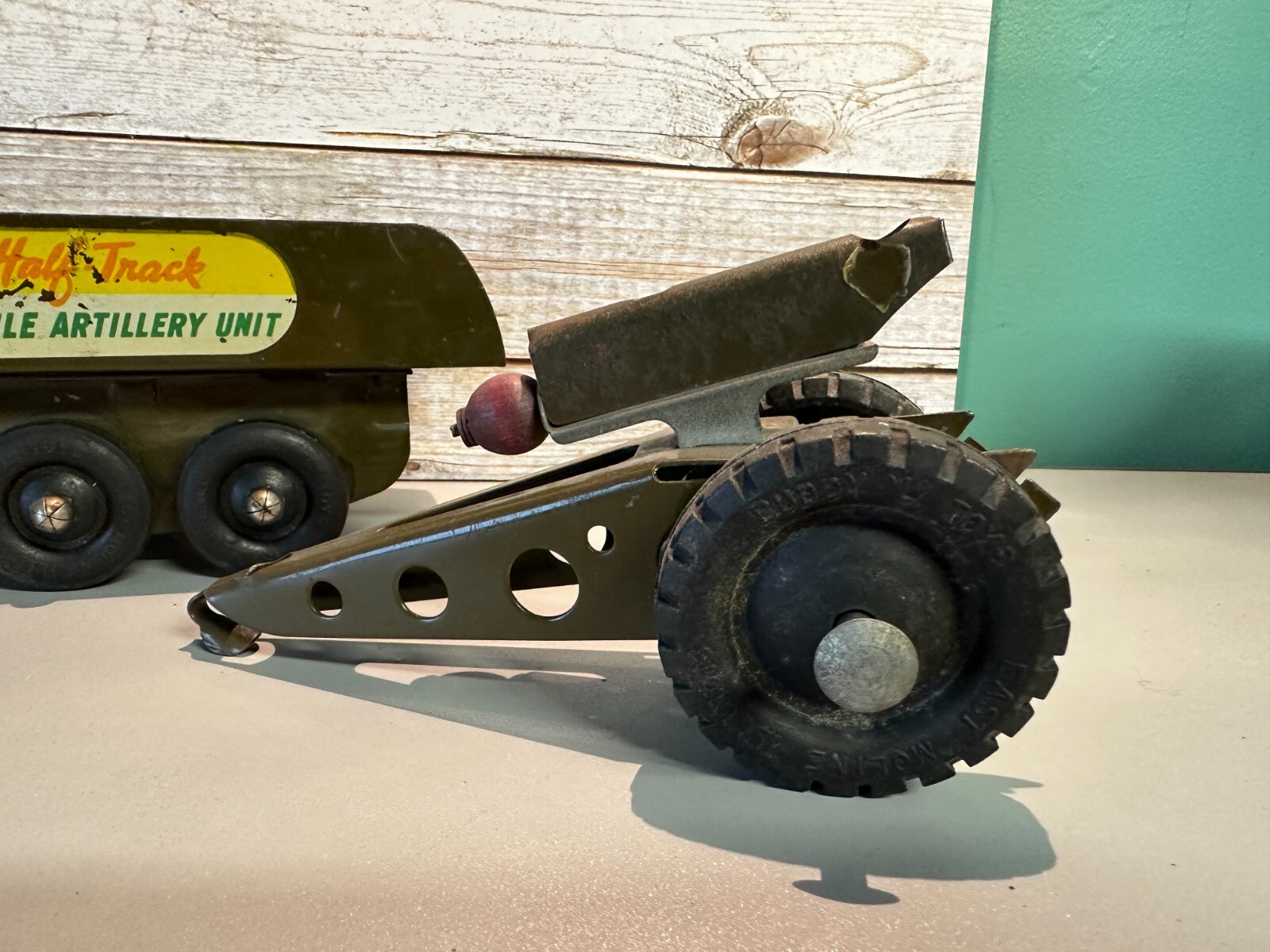 Vintage Buddy L Half Track Mobile Artillery Unit Army Truck With Cannon ...