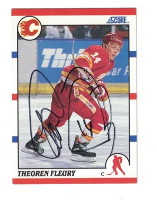 Theoren Fleury AUTOGRAPH Calgary Flames HOCKEY CARD SIGNED SCORE | eBay