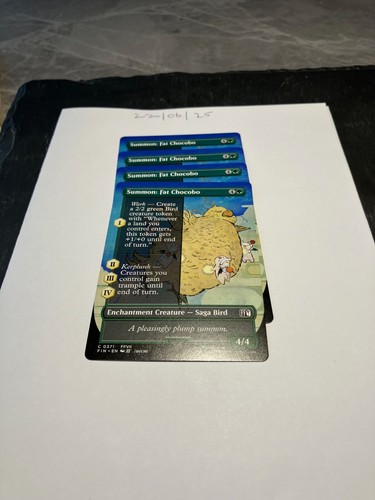 Magic the Gathering MTG Summon: Fat Chocobo x4 Common Borderless Cards ...