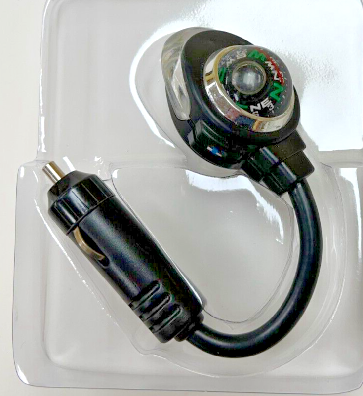 BLACK WIDE ANGLE READING AUTO 12-VOLT FLEXIBLE MAP LIGHT AND COMPASS RL ...