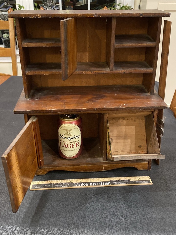 Antique Salesman Sample Hoosier Kitchen Cabinet Cupboard Hutch Oakwood ...