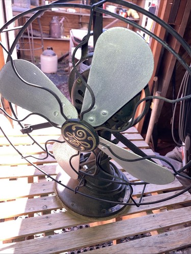 Antique GE Electric Fan AOU AK1 . Metal. 3-speed. Four Blade 12 Inch ...