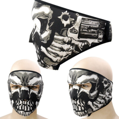 Neoprene Skull Full Face Cover Motorcycle Cycling Headwear Halloween ...
