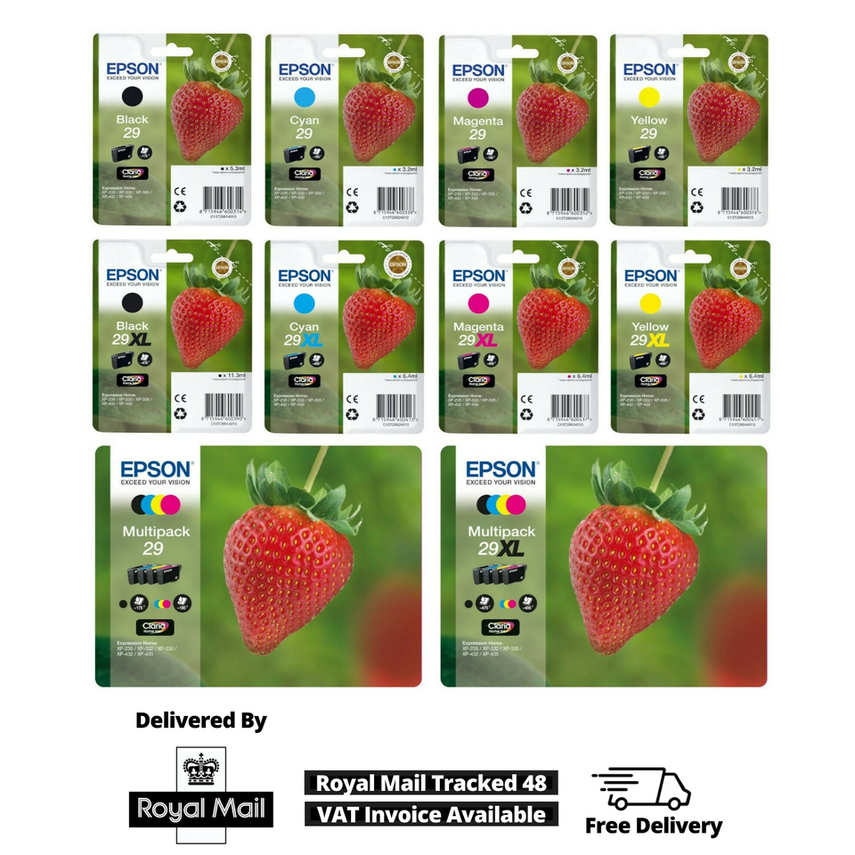 Original Epson 29/29XL Ink Cartridges Strawberry XP-255 XP-257 XP-352 ...