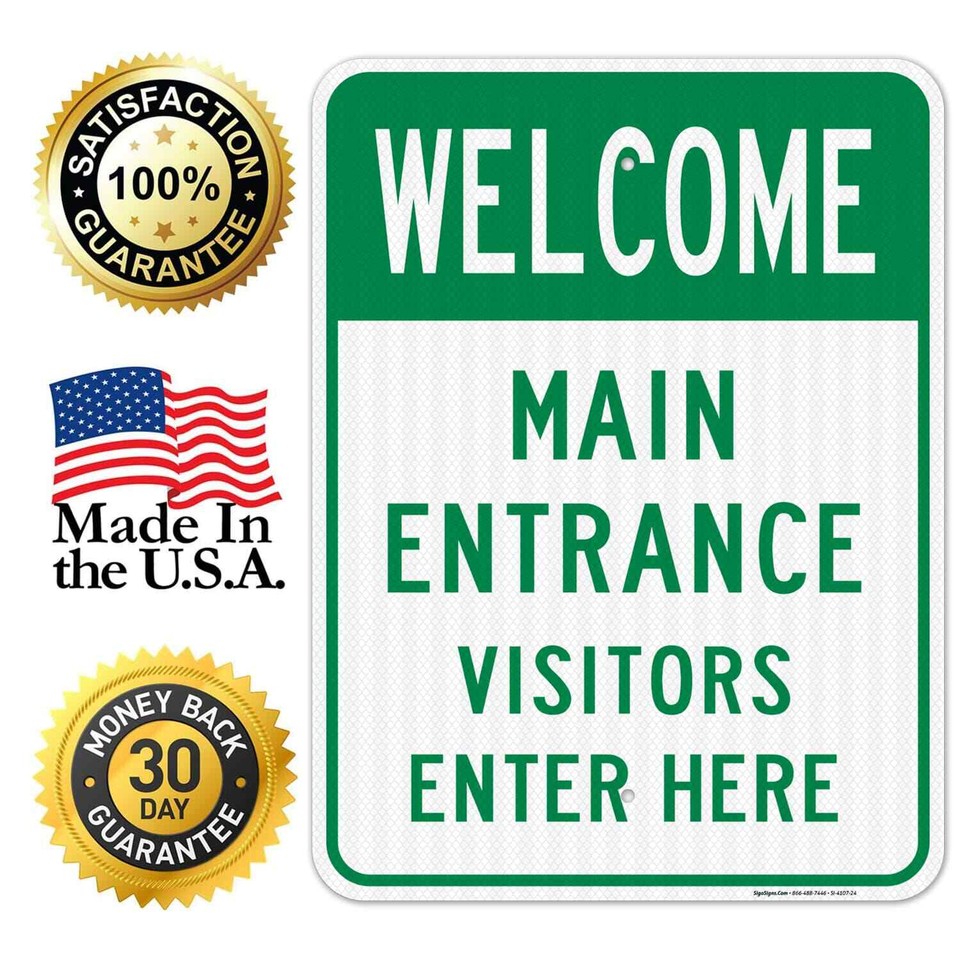 Main Entrance Visitors Welcome Sign, | eBay