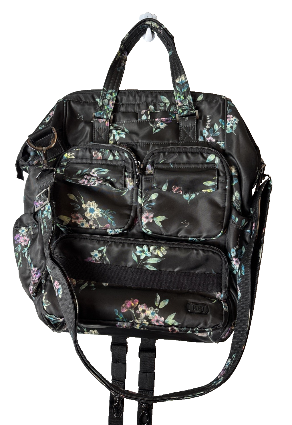 Lug Via 2 Convertible Backpack/ Tote/Crossbody/Carry On Luggage Floral ...