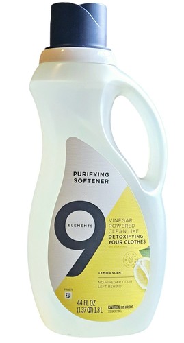 9 Elements Laundry Purifying Softener Liquid, Clear, Lemon Scent, 44 Oz ...