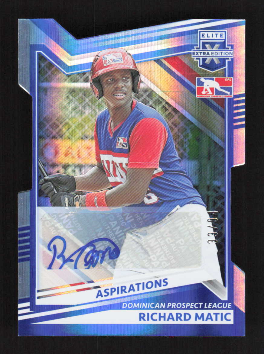 Richard Matic /94 2022 Panini Elite Extra Edition Auto Aspirations Die ...