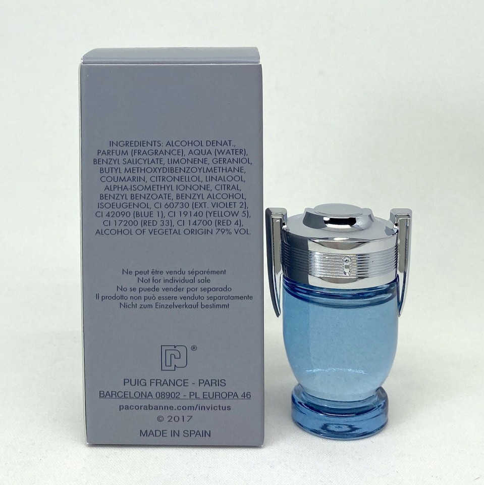 INVICTUS AQUA PACO RABANNE MEN'S EAU DE TOILETTE 5 ML 0.17 FL.OZ. MINI ...