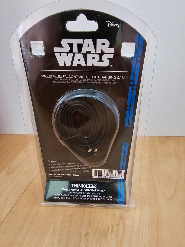 Disney Star Wars Millennium Falcon Micro-USB Charging Cable - New in ...