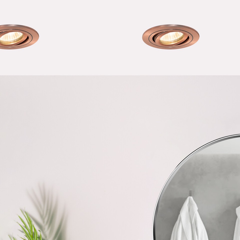 Litecraft Recessed Downlights IP65 Rated Tiltable Spotlights in Copper ...