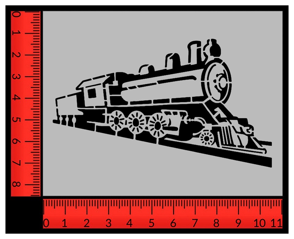 Locomotive Train Steam Engine 11" x 8.5" Custom Stencil FAST FREE ...