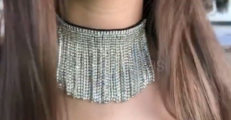 Handmade Crystal Waterfall Choker Rhinestone Choker Wedding Party ...