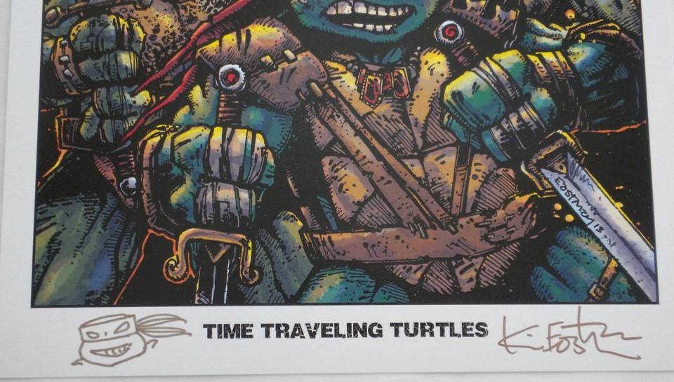 SIGNED TMNT KEVIN EASTMAN Lithograph TIME TRAVELING TURTLES | eBay