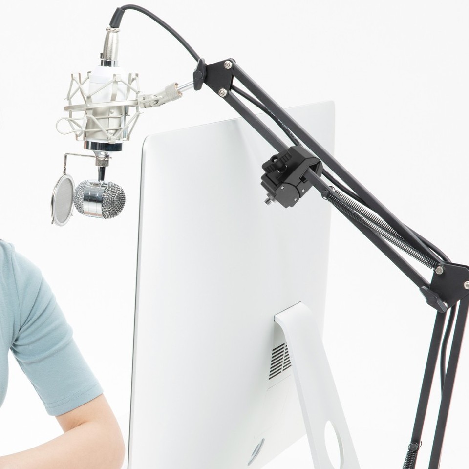 Desktop Clamp Bracket Metal Microphone Support Holder Mount Adapter ...