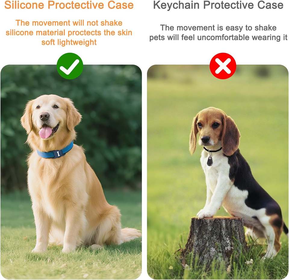 4 Pack for Airtag Dog Collar Holder, Soft Silicone GPS Tracking ...