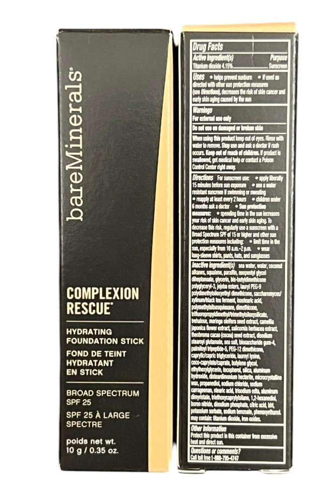 bareMinerals Complexion Rescue Hydrating Foundation Stick SPF 25 -WHEAT ...