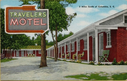 Exterior View Travelers Traveler's Motel Columbia SC Postcard C30 | eBay