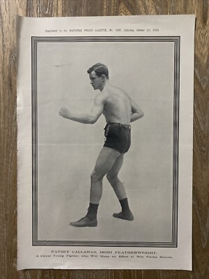 Police Gazette Supplement Poster 1912 Patsey Callahan Boxing | eBay